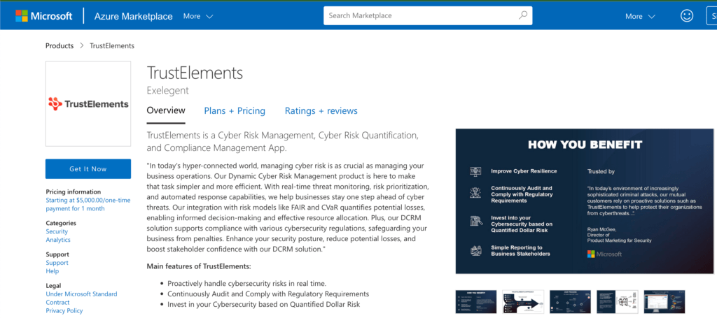 Trustelements Now Available in the Microsoft Azure